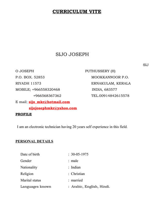 sijo joseph C.V. | DOC