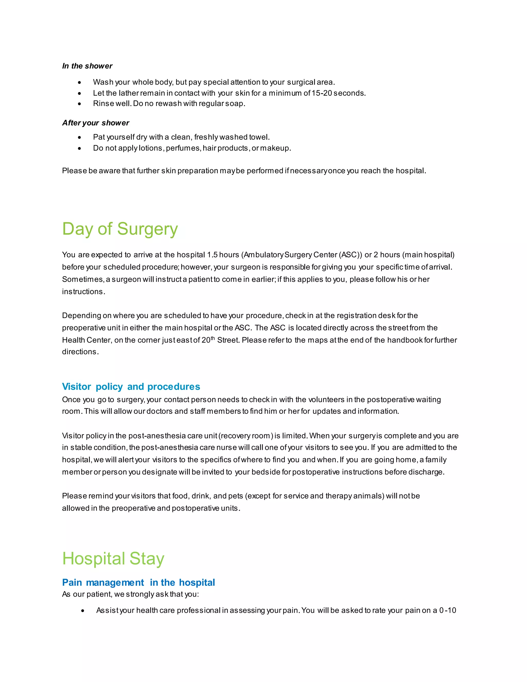 Patient Surgery Handbook Linear Version | DOCX | Healthcare Industry ...