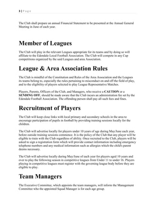 Special XI FC Constitution | PDF