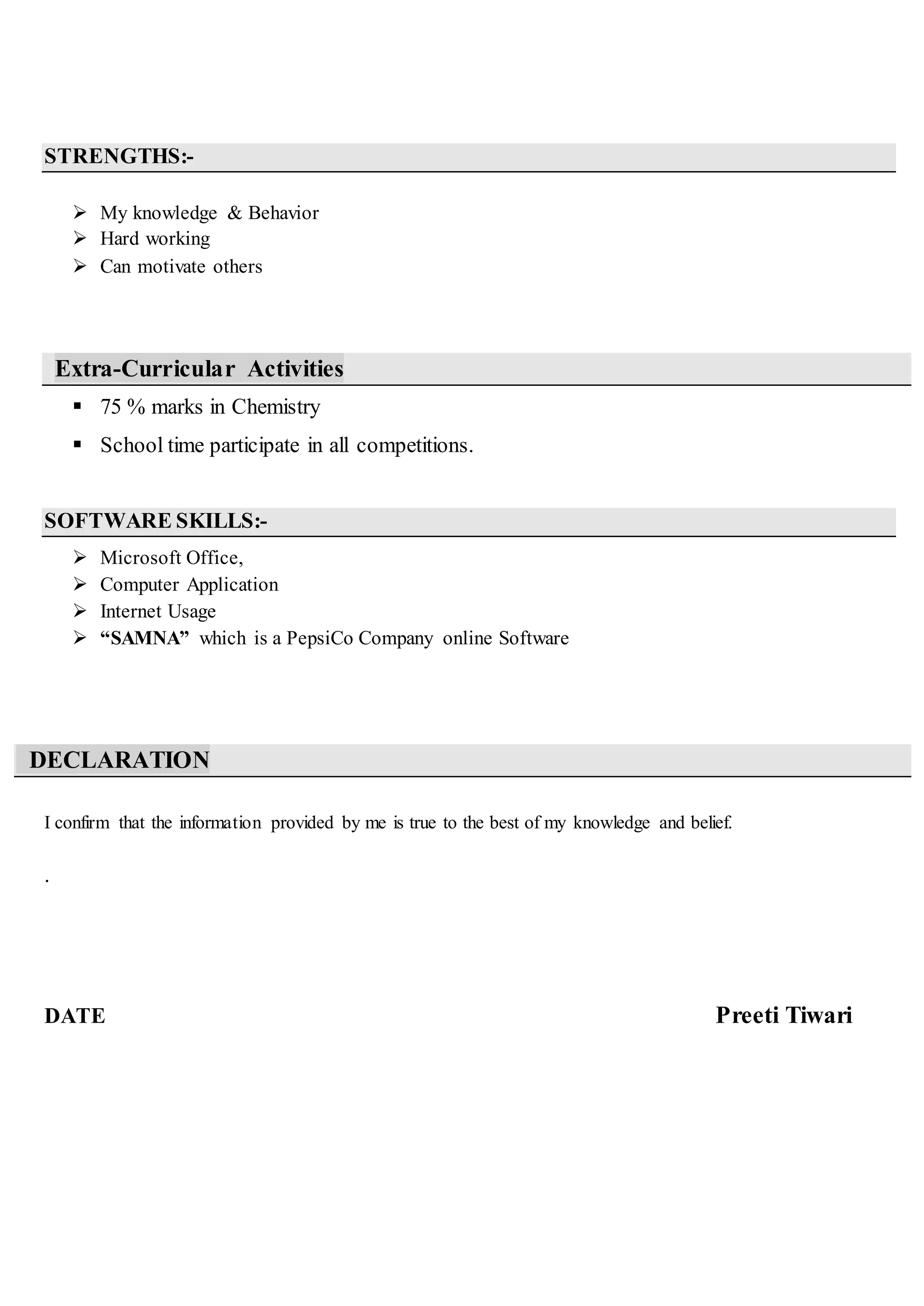 Preeti Resume | DOCX | Business | Business and Finance
