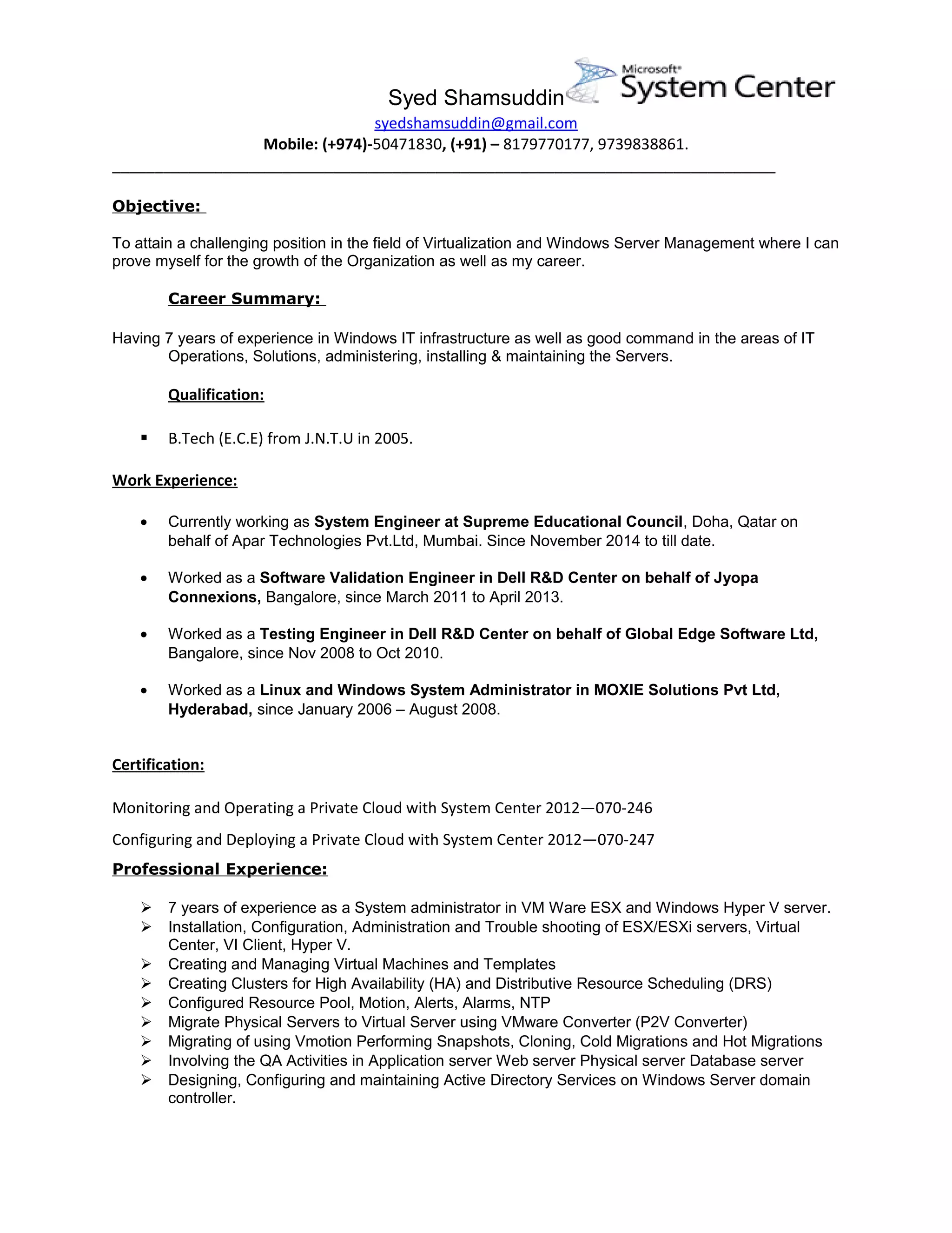 Syed Shamsuddin Resume _7Years | DOC