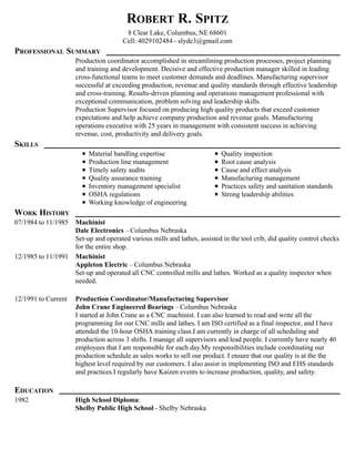 Robert R. Spitz Resume 1 | PDF | Manufacturing Industry | Industries