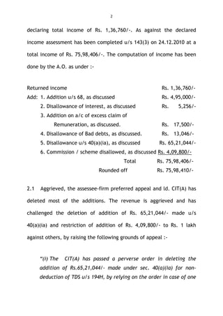 ITO Ward-1, Churu vs. Gunjan Enterprises | PDF