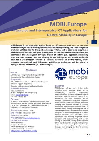 MobiEurope factsheet | PDF