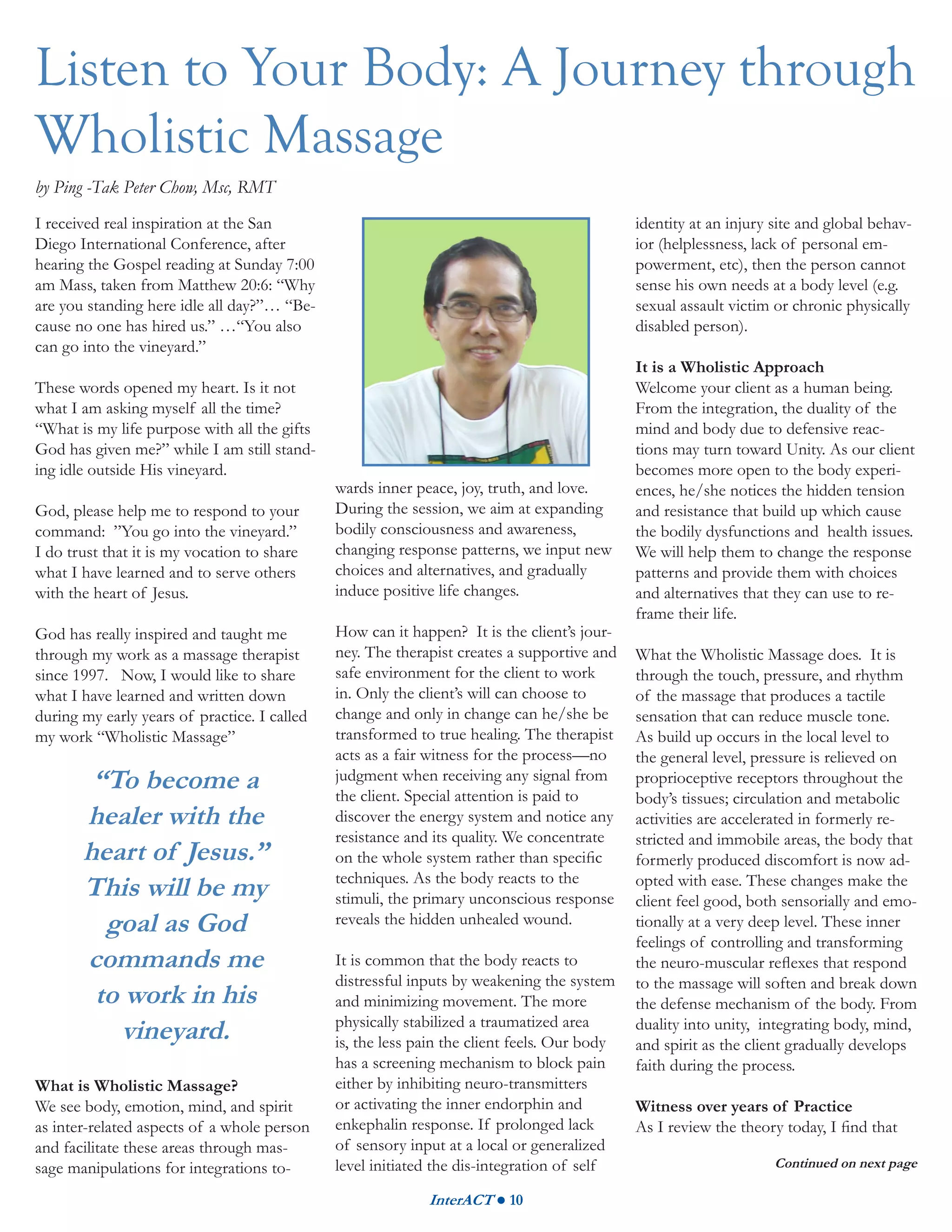 Wholistic Massage_The Conceptual Framework_2016 | PDF