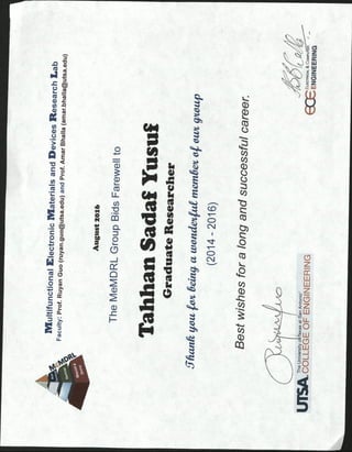 Lab Experience Certificate | PDF