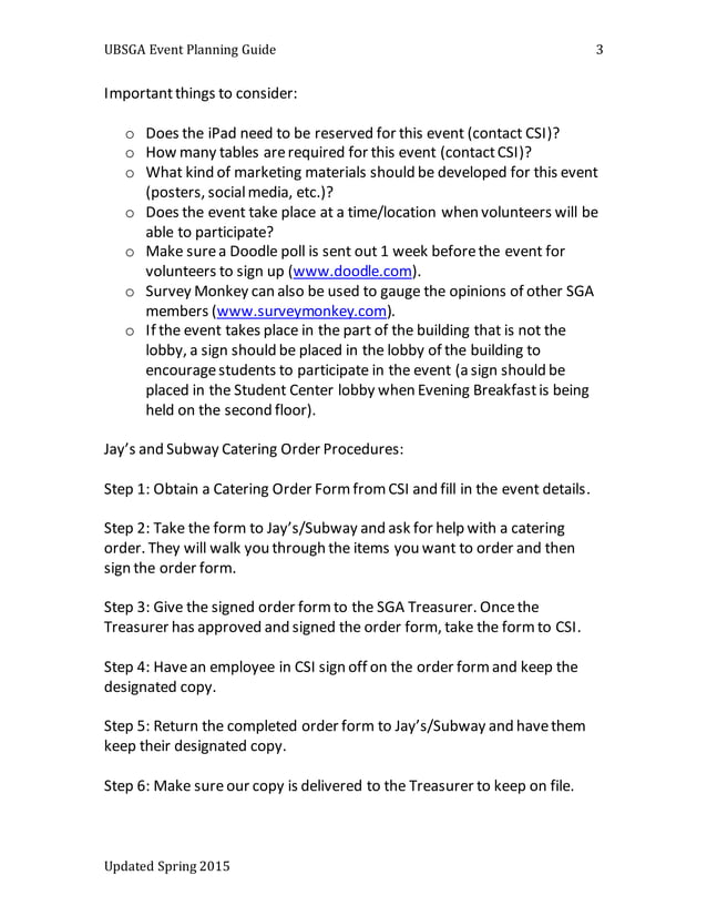 SGA Event Planning Guide | DOCX | Prom | Personal Celebrations & Life ...