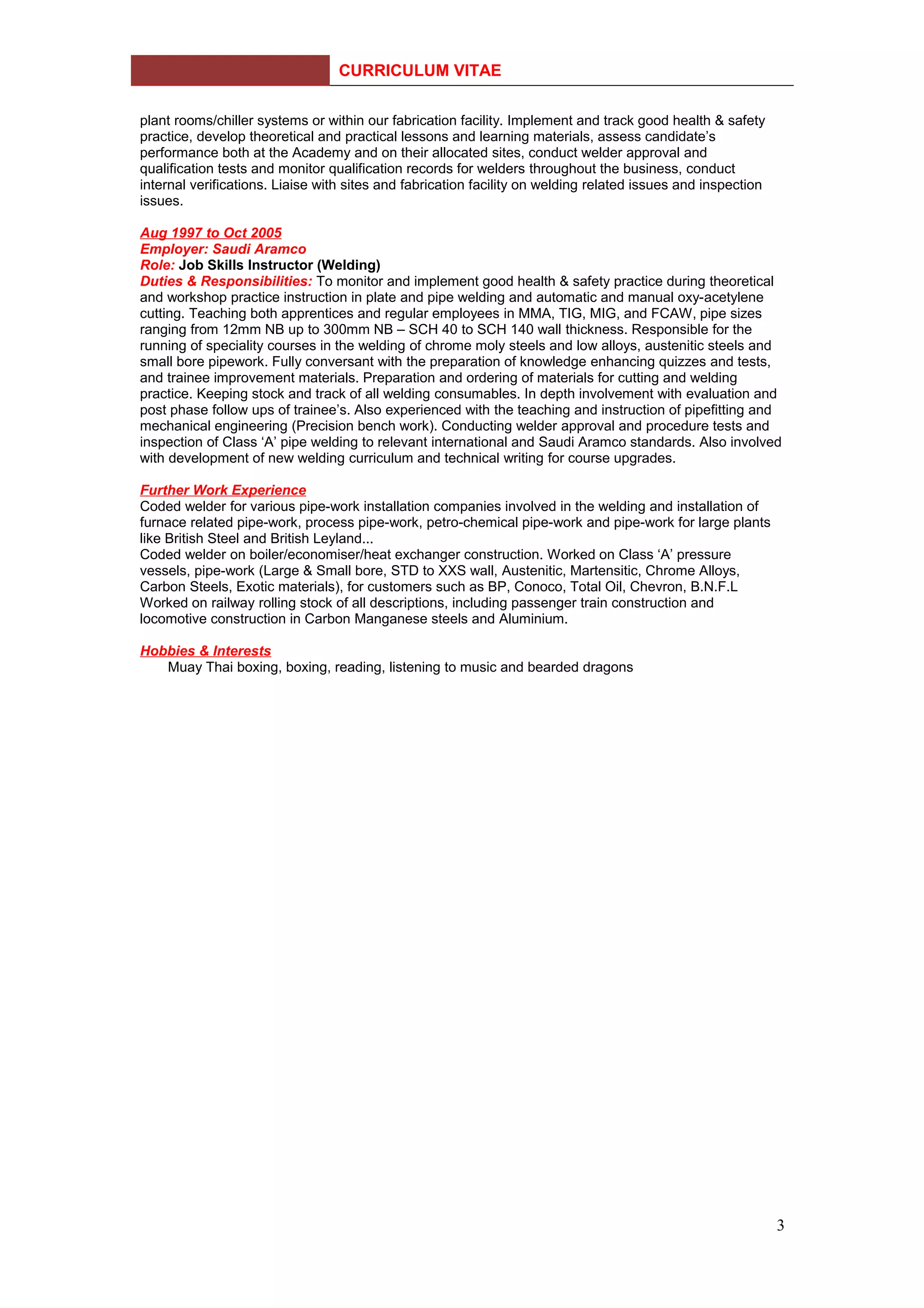 CV Revised Jan 15 | DOC | Business | Business and Finance