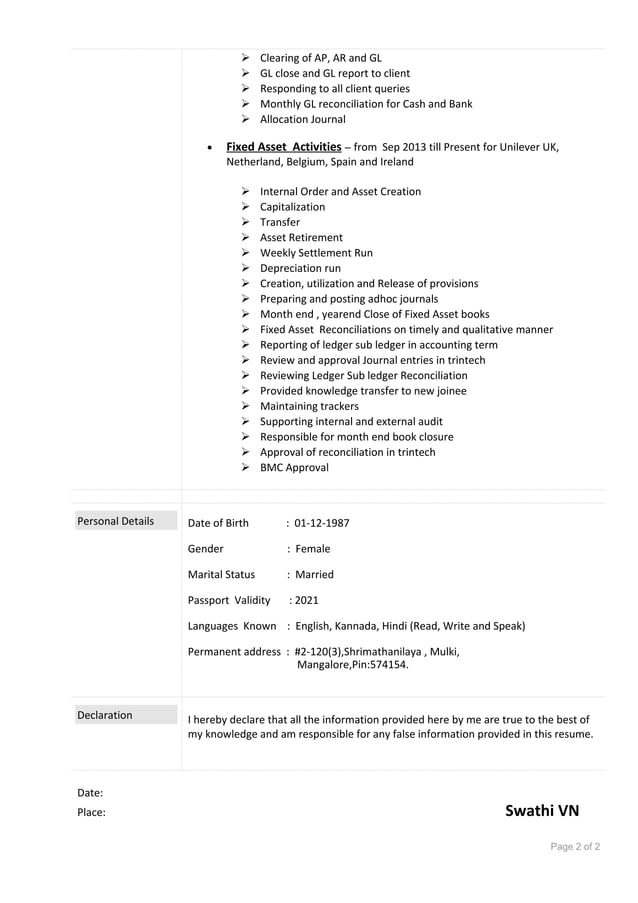 swathi vn _Resume | PDF