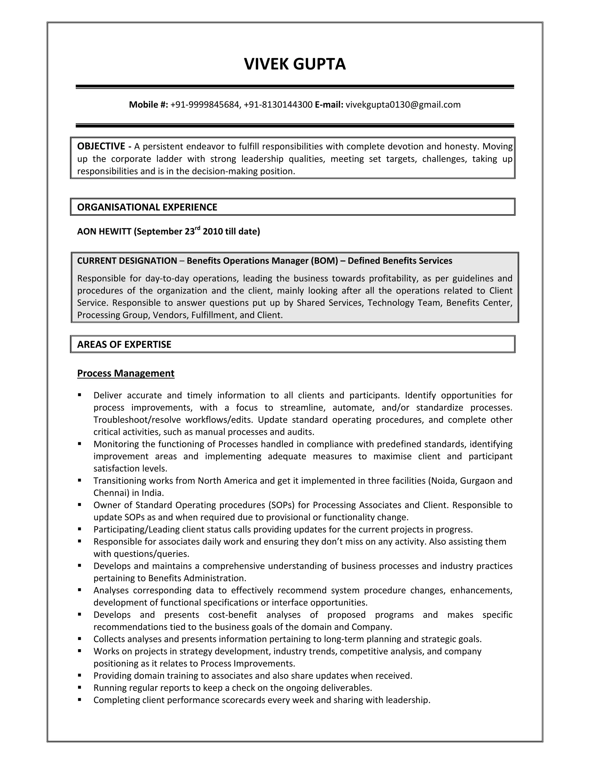 Vivek Gupta Resume | PDF