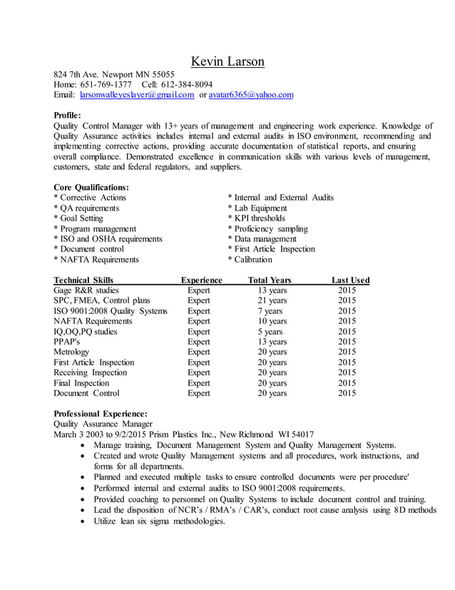 Kevin Larson resume | PDF