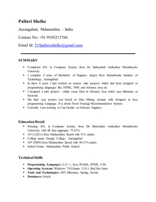 Pallavi Shelke-Resume 2016 | DOCX