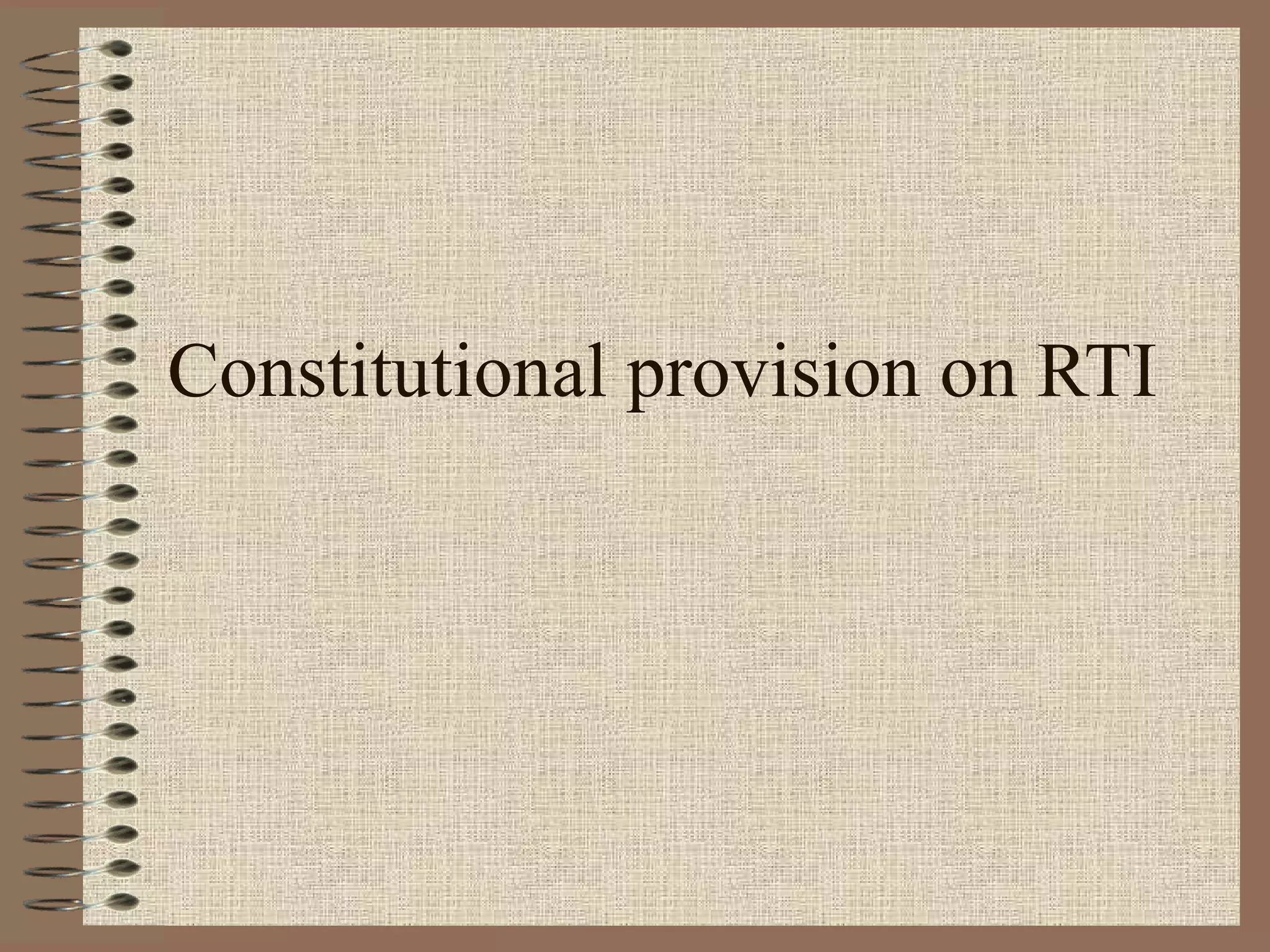 Constitutional provision on RTI | PPT