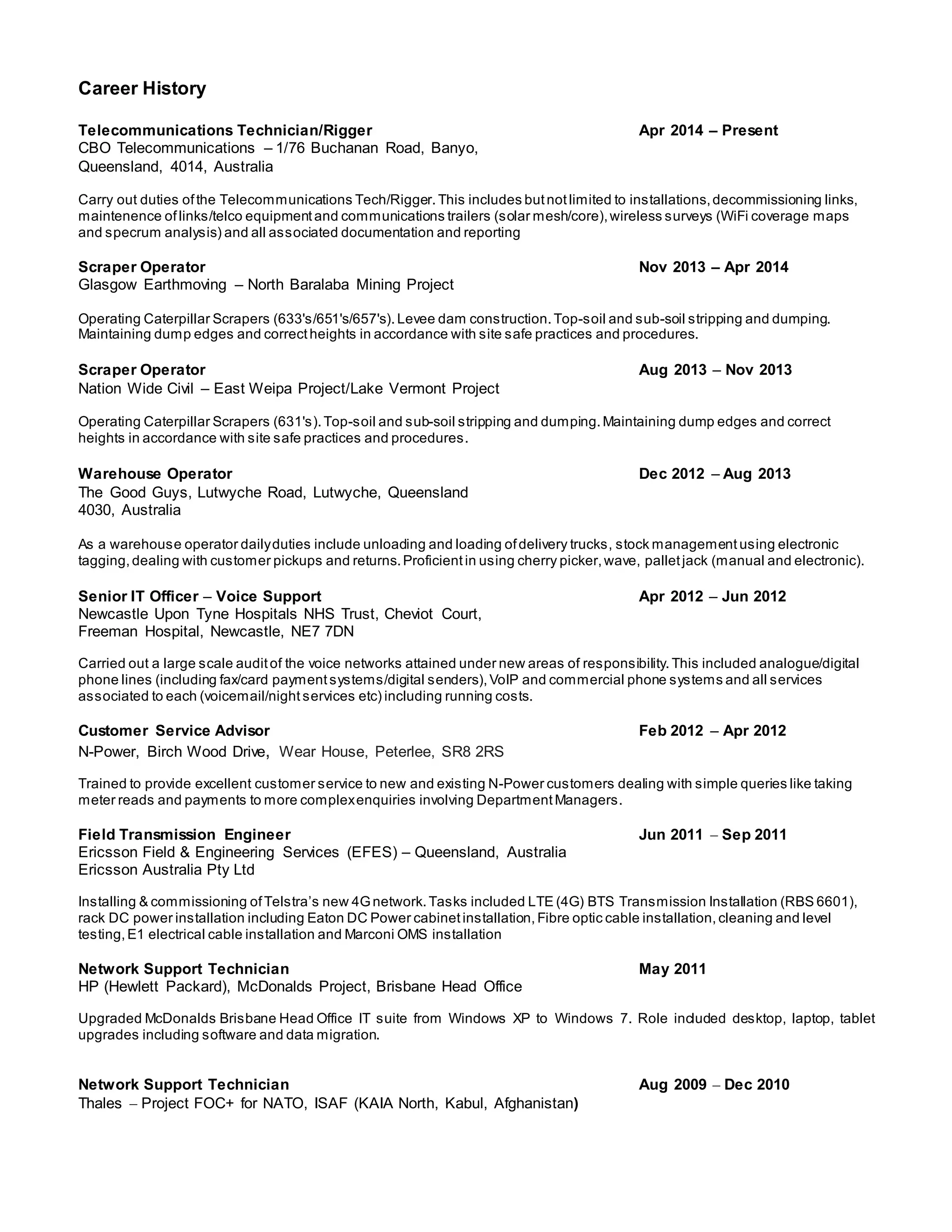 John Greenwood CV (Telco Tech-Rigger) | DOCX