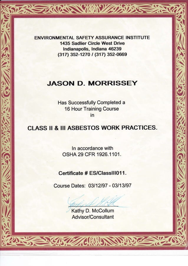 Asbestos Work Practices II & III | PDF