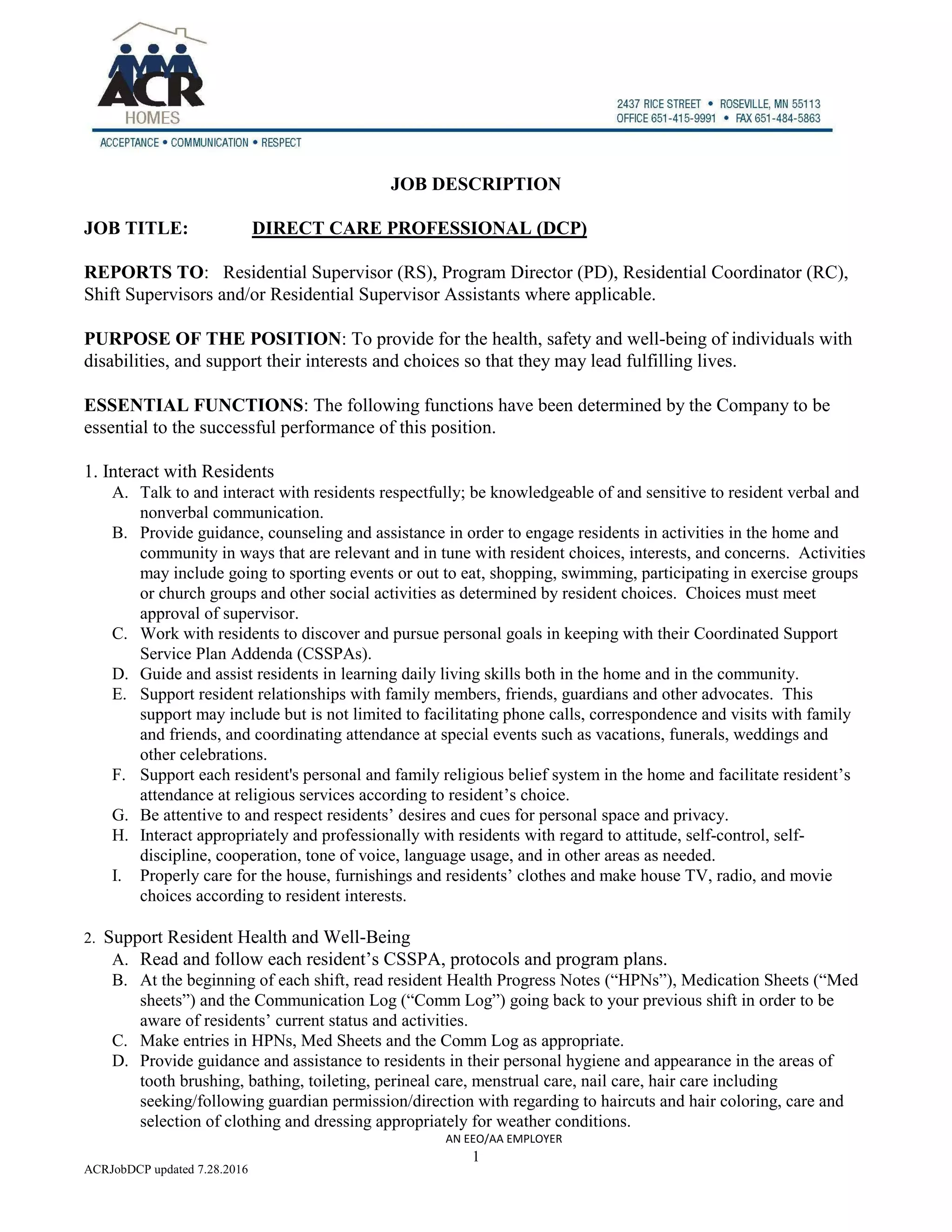 DCP-Job-Description | PDF