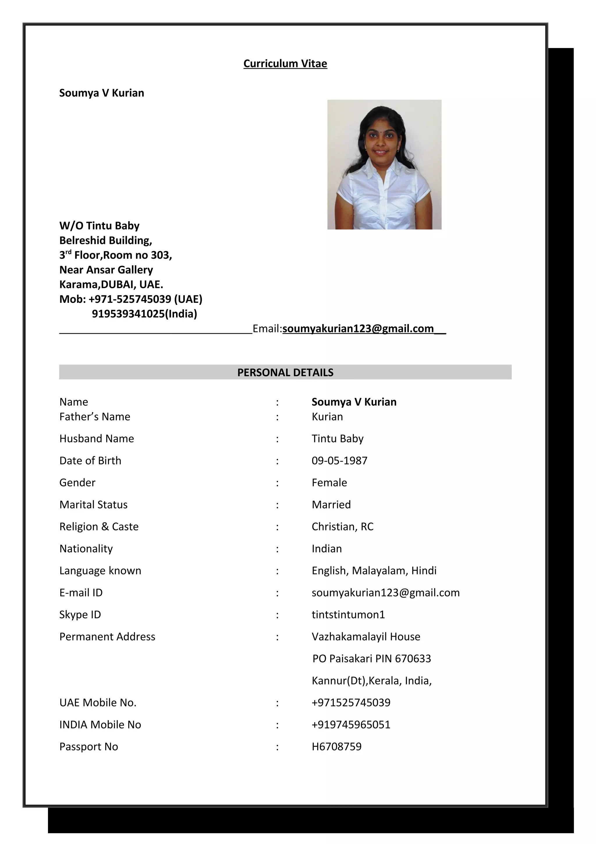 Soumya Resume | DOC