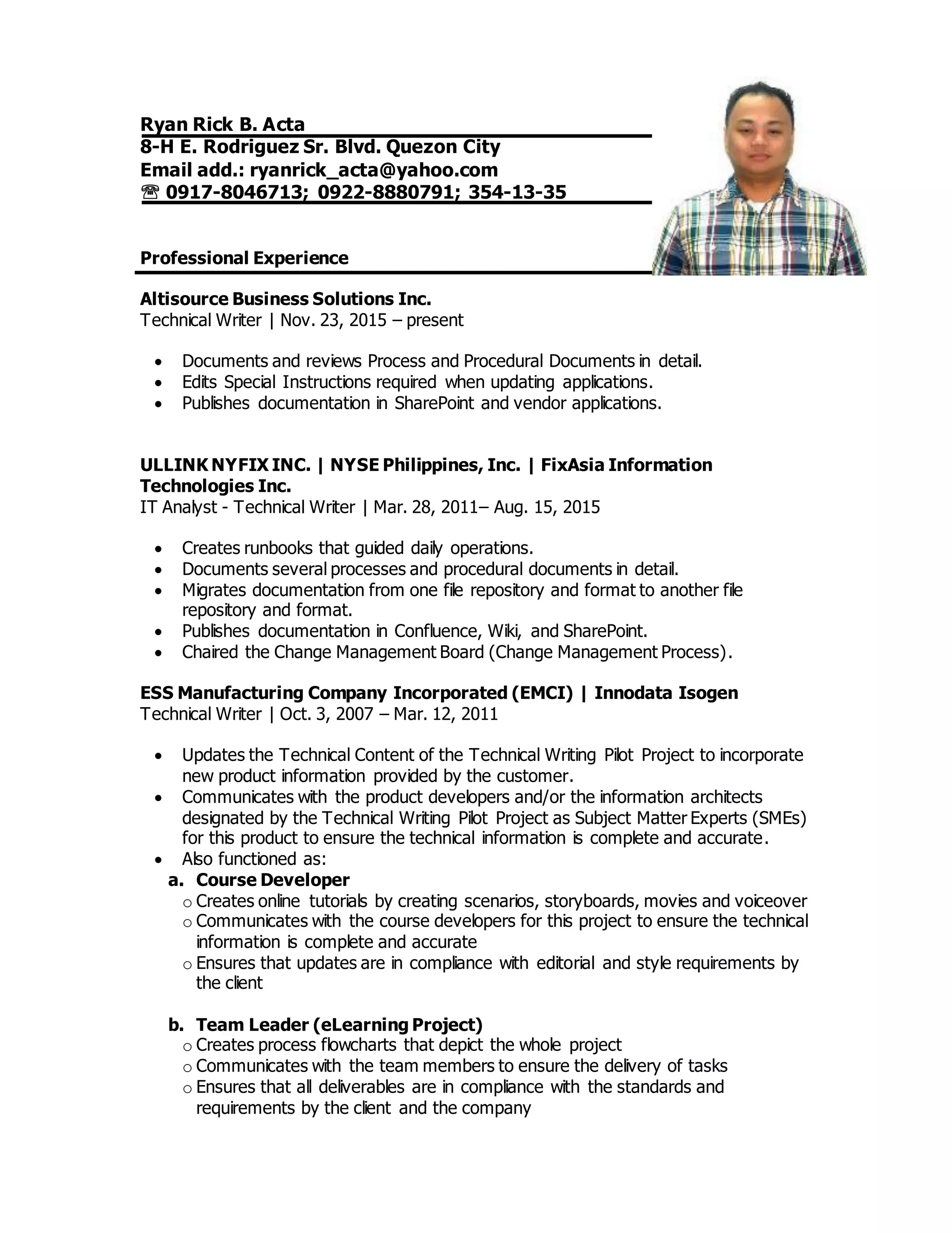 Ryan Rick Acta_Resume_Mar2016 | DOCX