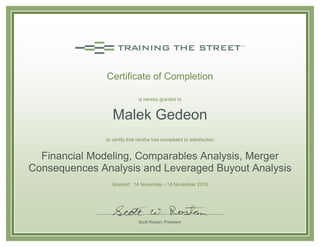 Malek Gedeon TTS Certificate | PPT