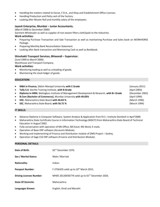 Sachin Kadam - Resume | PDF