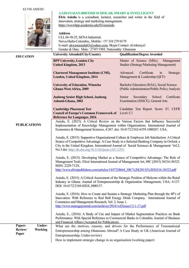 Asiedu's CV, | PDF