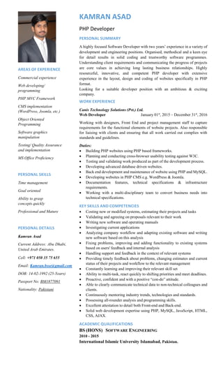 KAMRAN ASAD CV | PDF