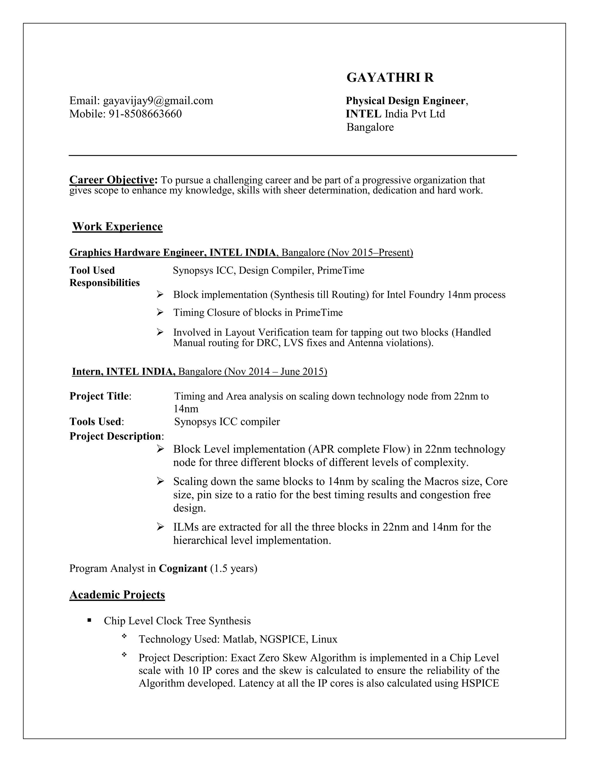 Gayathri_Physical_Design_Intel | PDF