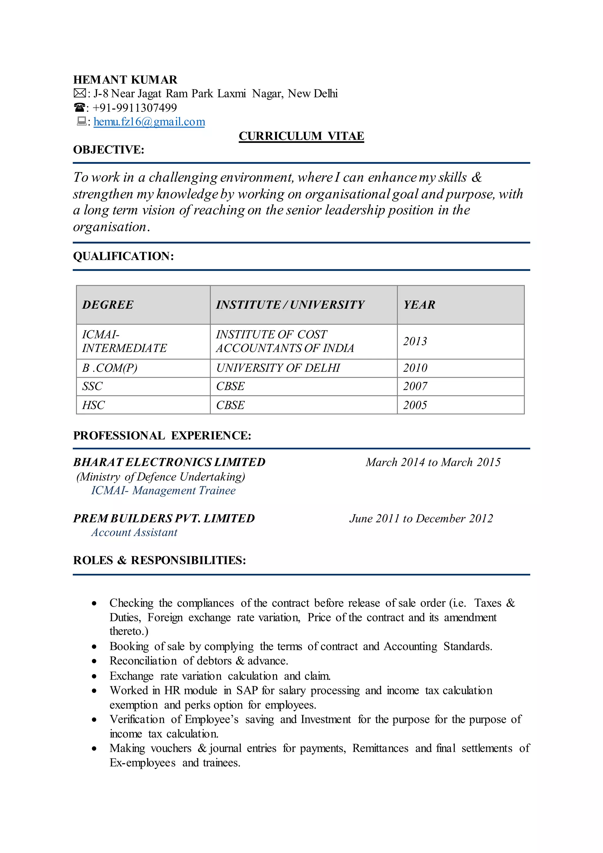 HEMANT RESUME NEW. | DOCX