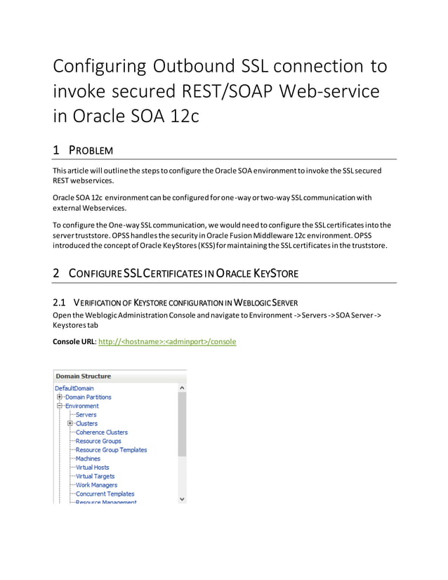 Configuring Outbound SSL connection to invoke secured REST | PDF