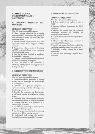 Human Resource Development Training | PDF