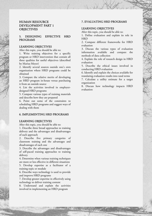 Human Resource Development Training | PDF