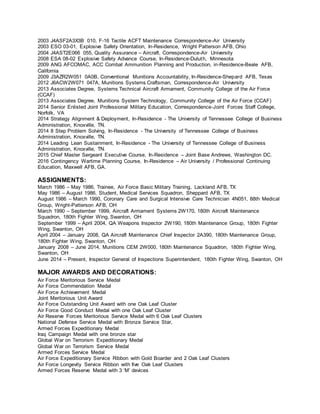 CMSgt Zimmerman BIO | DOCX | Defense Industry | Industries