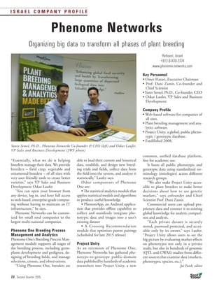 Seed Today Q2 2015 issue - Phenome Networks profile FINAL | PDF