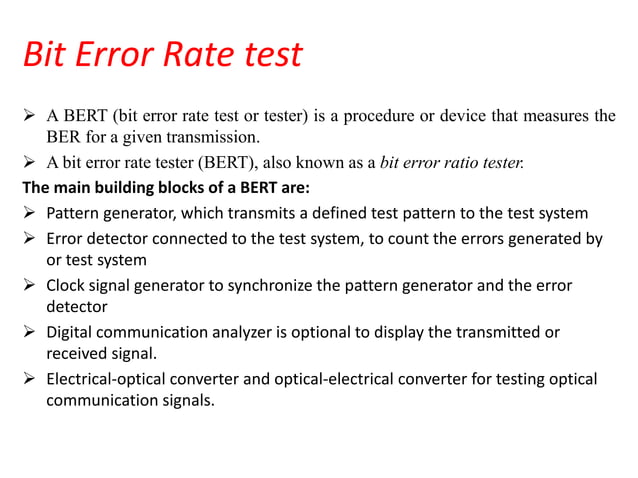 BIT Error Rate | PPT