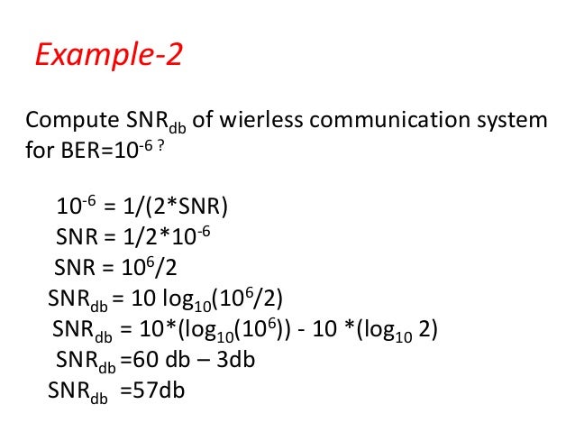 Bit Error Rate Formula Bit Error Rate Ber The Reason Error Increases With Snr Is Because 2226