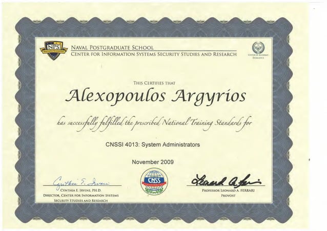 CNSSI 4013 SYSTEM ADMIN CERT | PDF