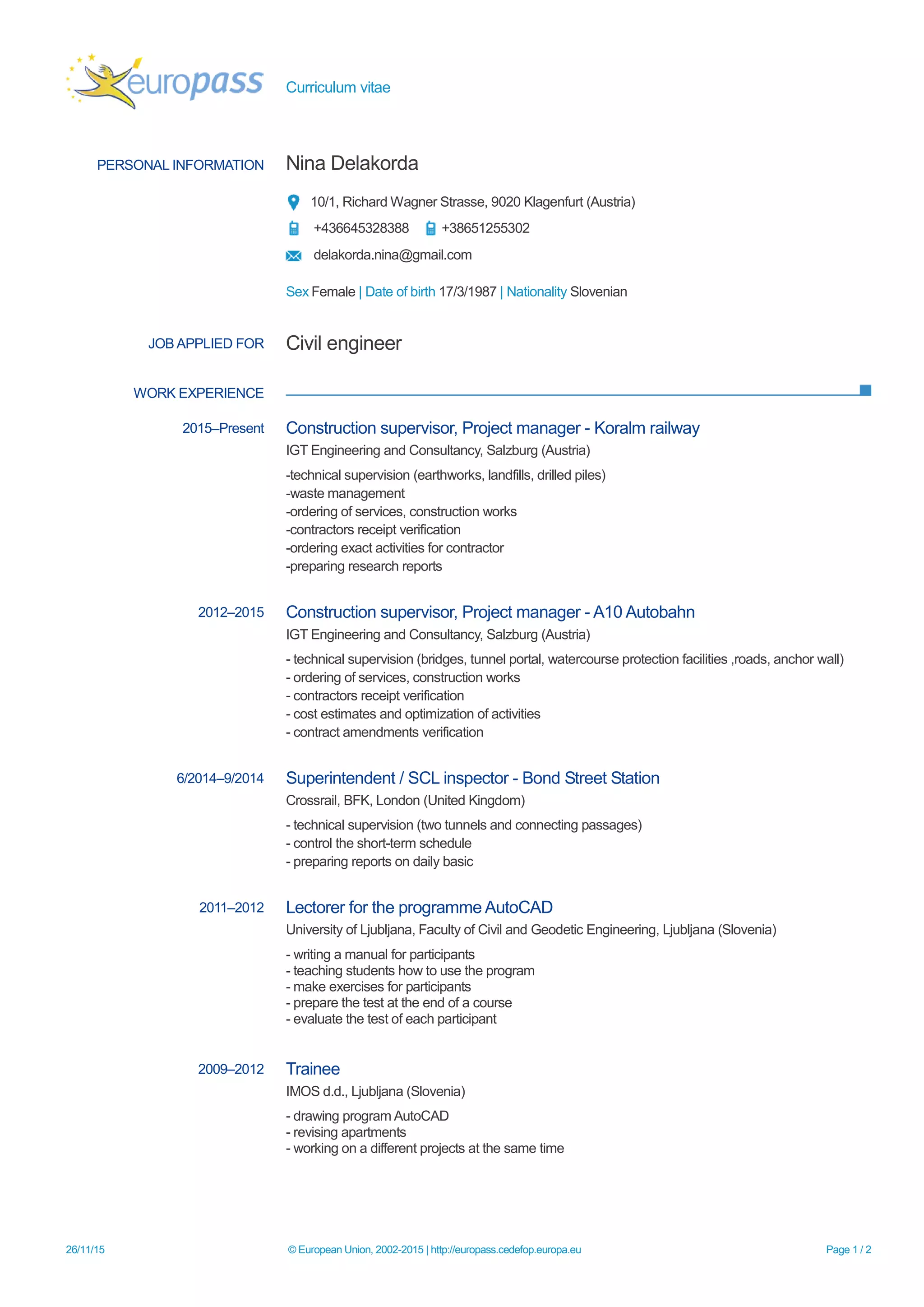 CV-Europass-Delakorda-EN | PDF