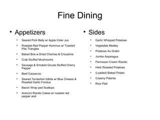 Menu Ideas | PPT