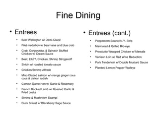 Menu Ideas | PPT