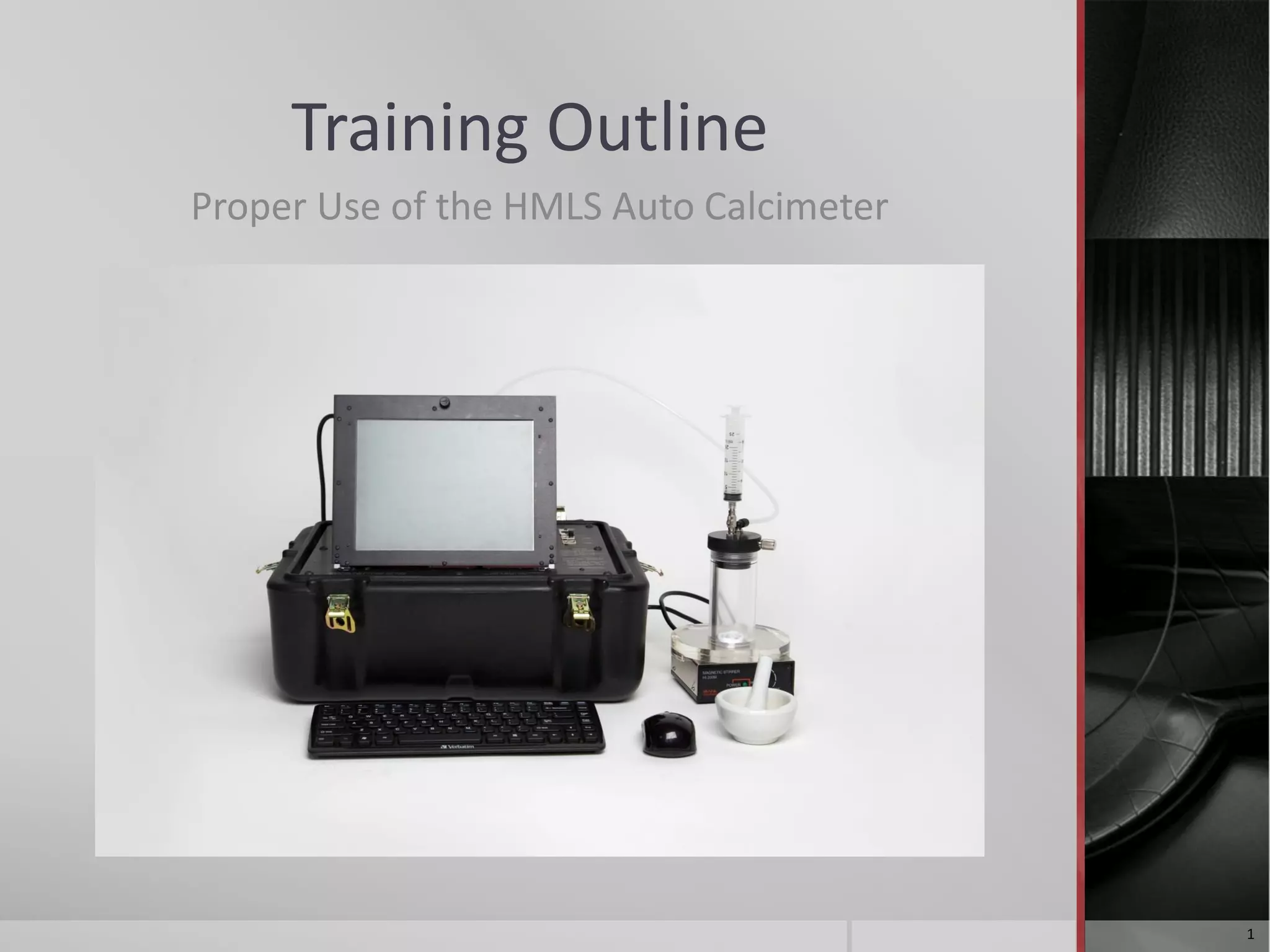 Training Outline HMLS Auto Calcimeter | PDF