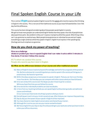Spoken English Skype online Course | PDF