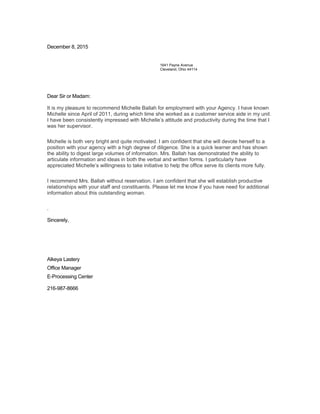 Letter of Recomendation | DOC