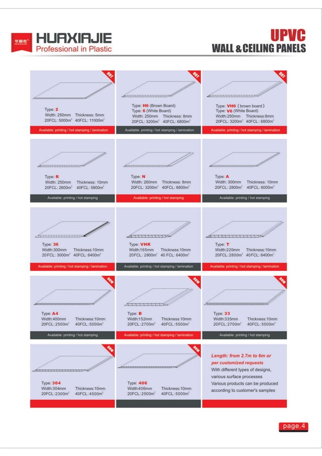 UPVC wall and ceiling panel catalog | PDF