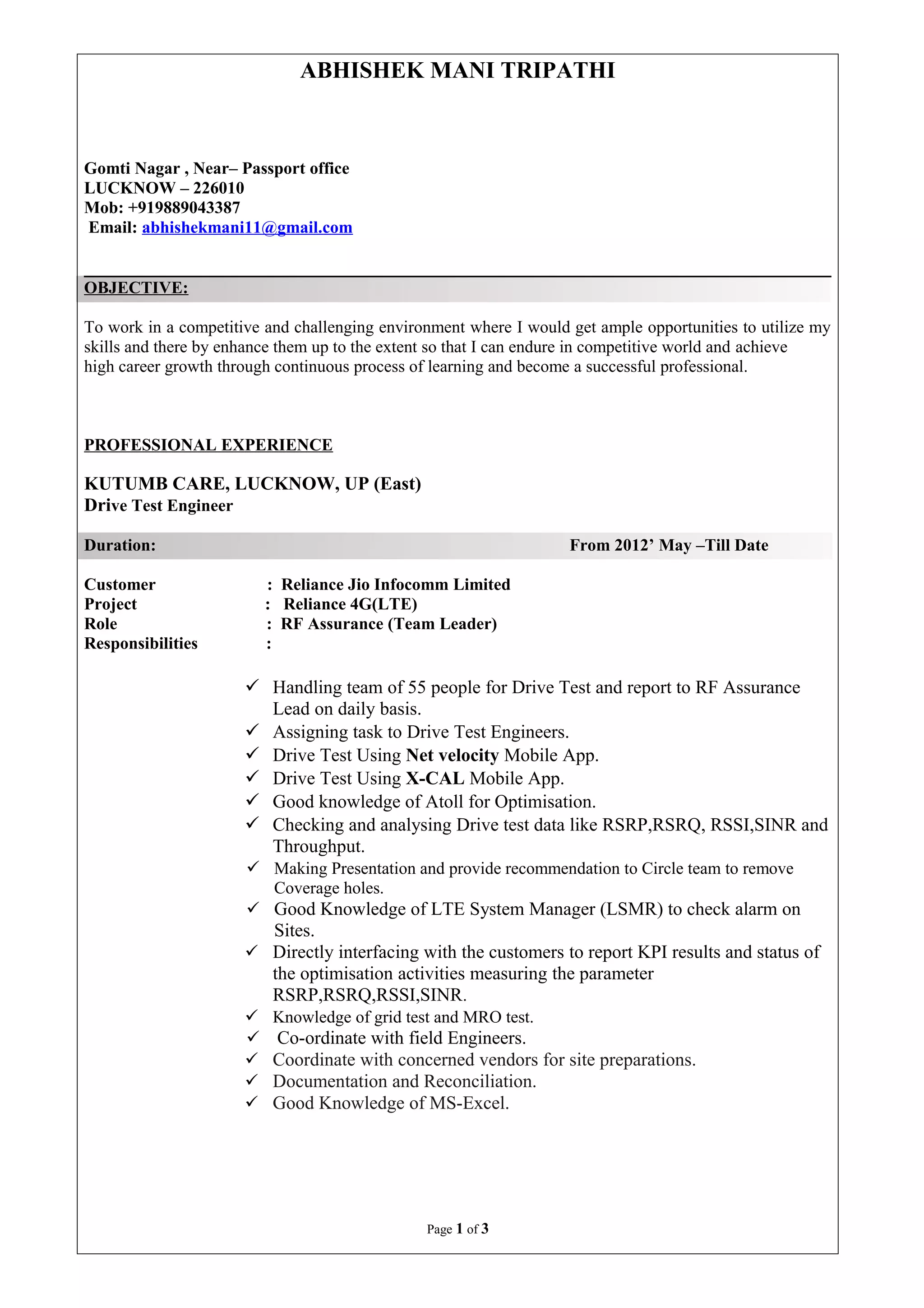 Abhishek_resume-1 | DOC | Computer Networking | Computing