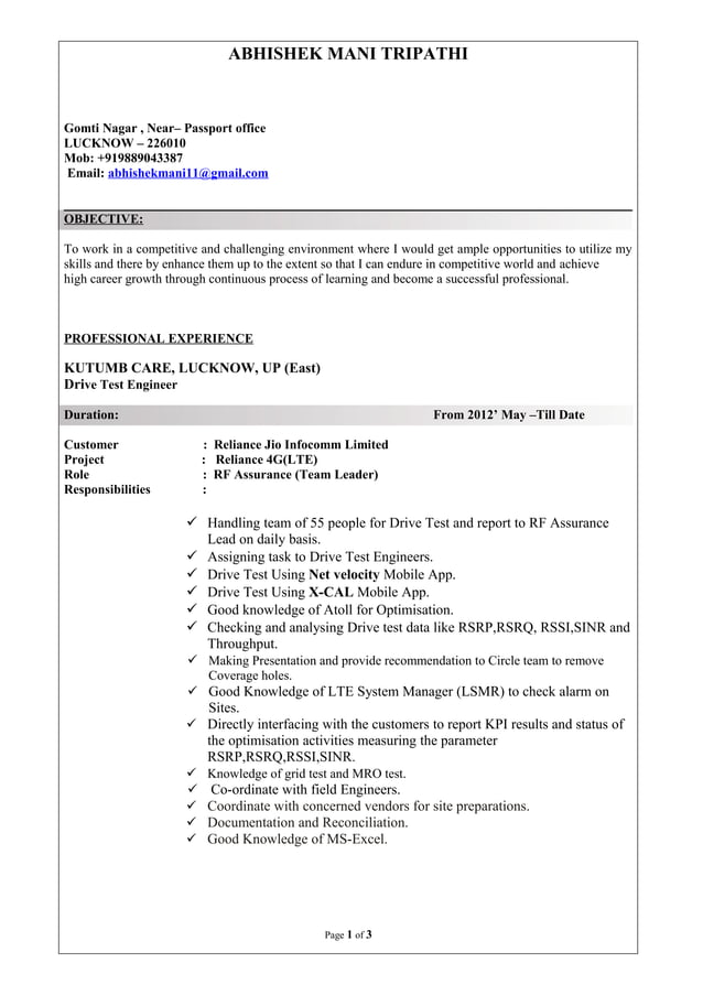 Abhishek_resume-1 | DOC | Computer Networking | Computing