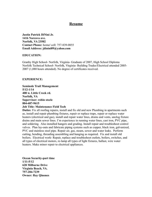 Resume-Justin new | DOC