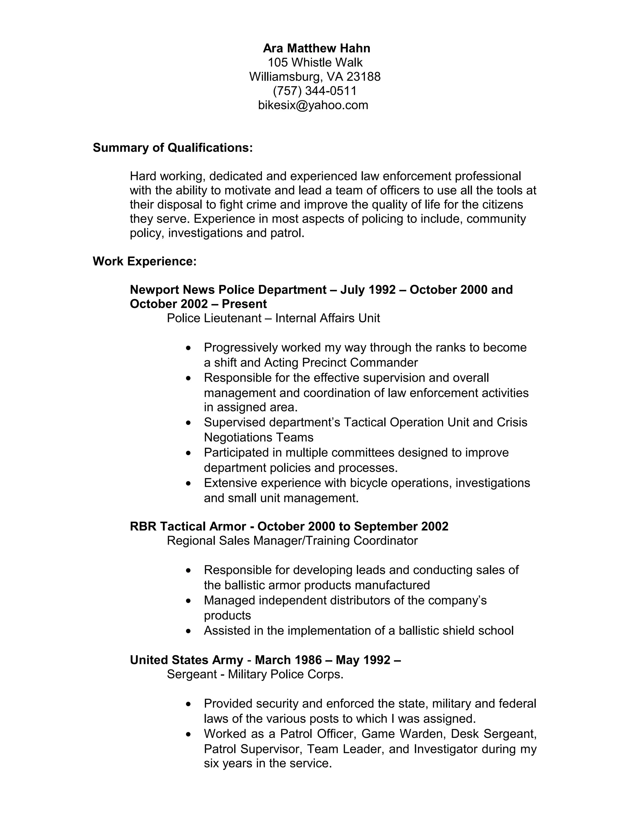 Short Resume | DOC