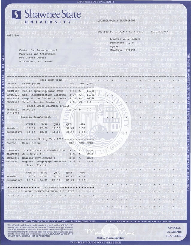 Academic Transcript | PDF