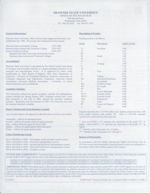 Academic Transcript | PDF