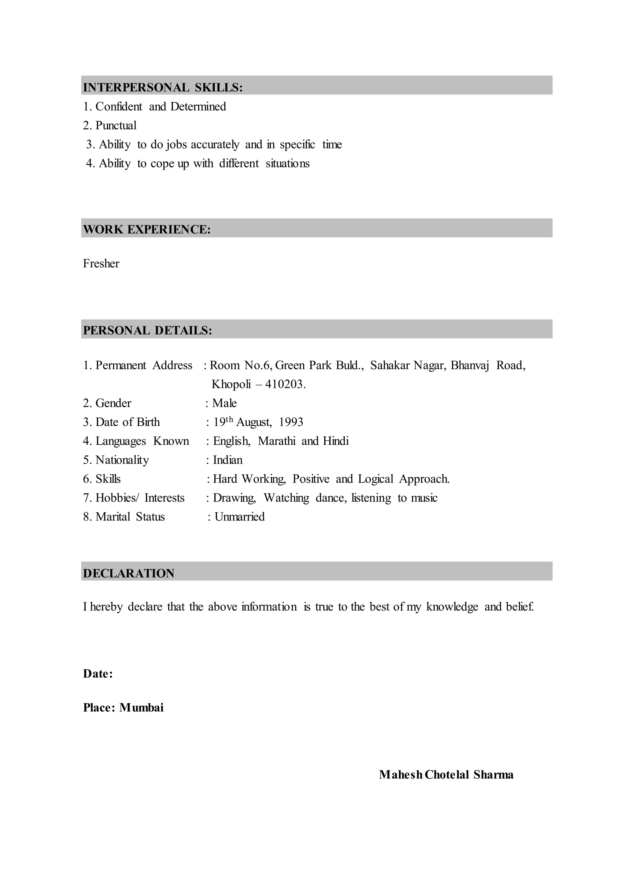 Mahesh resume new | DOCX | Education